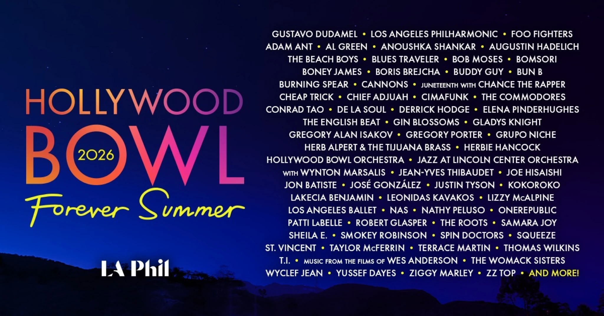 Hollywood Bowl 2026 Summer Season Announced: Lineup Highlights, Dates ...